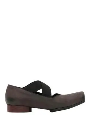 UMA WANG Cross-strap Leather Ballet Flats - Brown