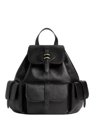 COCCINELLE Medium Mavery Grained Leather Pocket-detail Backpack - Black