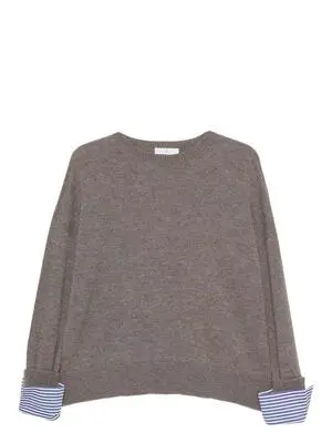 WHYCI MILANO Crew-neck Long-sleeve Knit Top - Brown