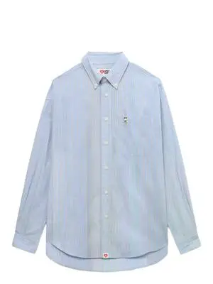 APEE™ BY *A BATHING APE® Baby Doppy-patch Striped Shirt - Blue
