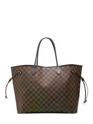 LOUIS VUITTON 2014 Damier Ebene Neverfull Gm Tote Bag Brown