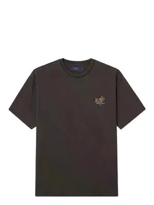 AFTERMATHS Graphic-print Cotton T-shirt - Brown