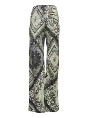 Roberto Cavalli Bandana-print Palazzo Pants - Blue