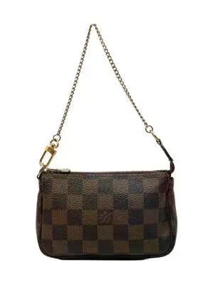 LOUIS VUITTON 2008 Damier Ebene Mini Pochette Accessoires Handbag Brown