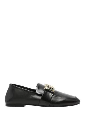 LANVIN Lanvin Logo-Plaque Leather Loafers Black