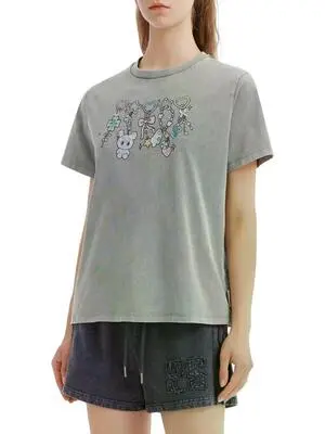 MINI CREAM Graphic-print T-shirt - Grey