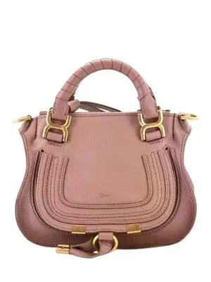Chloé Marcie Satchel Leather Baby Crossbody Bag - Pink