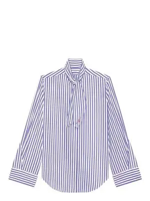 Givenchy Givenchy Cocoon Striped Silk Shirt Blue