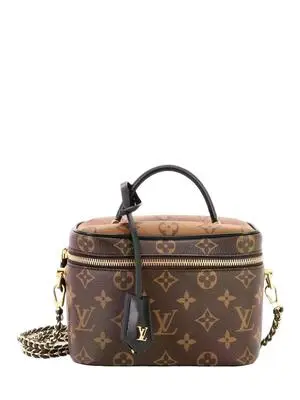 LOUIS VUITTON Vanity Handbag Reverse Monogram Canvas Pm Satchel - Brown