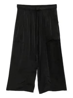 JULIUS Cropped Baggy Pants - Black