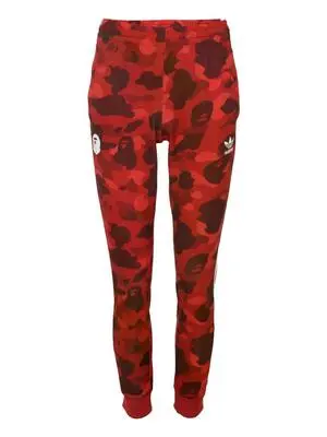 A BATHING APE X Adidas Camouflage-print Track Pants - Red