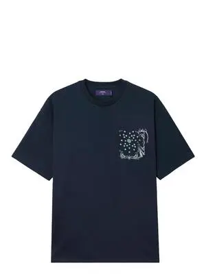 AFTERMATHS Bandana-print Pocket T-shirt - Blue