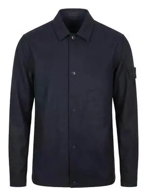 Stone Island Logo-patch Button-up Shirt - Blue