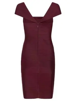 ROTATE BY BIRGER CHRISTENSEN Midi Fitted Knit Dress - Red