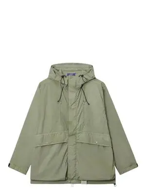 AFTERMATHS Hooded Windbreaker Jacket - Green