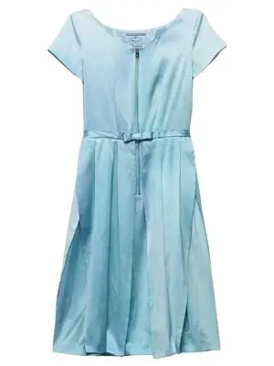 PRADA Prada Washed Silk-Duchesse Dress With Bow Detail