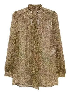 Valentino Garavani Leopard-print Pussy-bow Blouse - Neutrals