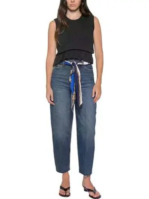 MAJE Maje Scarf-Belt Raw-Cut Jeans