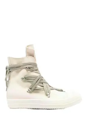 Rick Owens Megalace Pentagram Lace-Up Sneakers Neutrals
