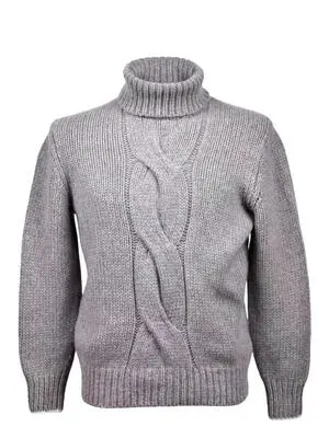 Brunello Cucinelli Cable-knit Roll-neck Sweater - Grey