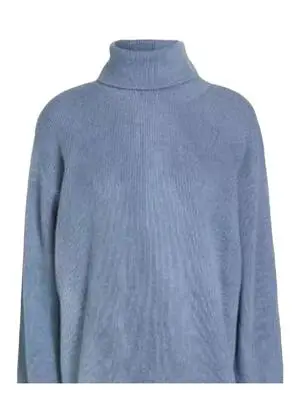 Brunello Cucinelli Roll-neck Ribbed-knit Sweater - Blue