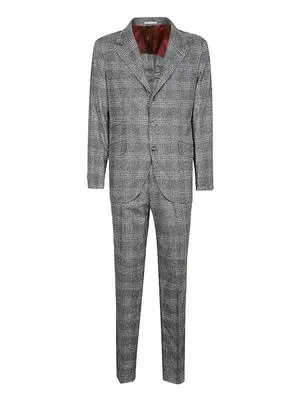 Brunello Cucinelli Prince Of Wales Check Suit - Grey