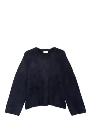 Soft Goat Brushed-knit Sweater - Blue
