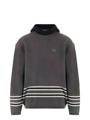 Emporio Armani Logo Plaque Hoodie - Grey