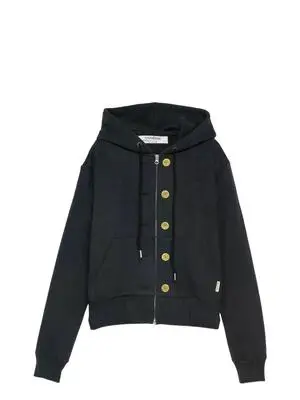 KIMHEKIM Ash-button Zip-up Hoodie - Black