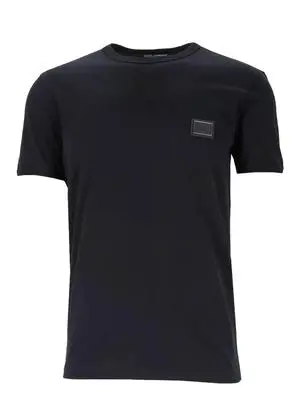 Dolce & Gabbana Cotton T-shirt With Logo Plate - Black