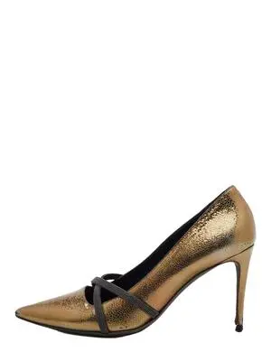 Brunello Cucinelli Metallic Pointed-toe Pumps - Brown