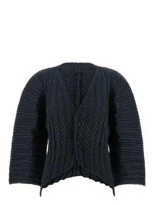 Issey Miyake Unfurling Pleats Cardigan - Black