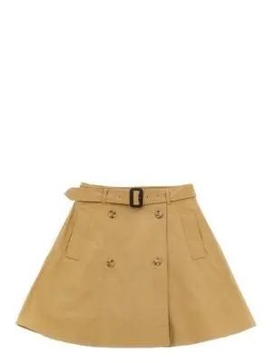 BURBERRY BURBERRY Cotton Twill A-Line Skirt