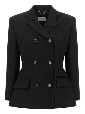 Magda Butrym 01 Wool Tailored Blazer - Black