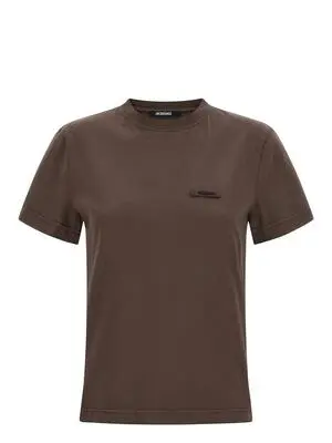 Jacquemus Le Gros-grain Cotton T-shirt - Brown