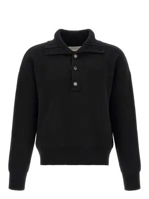 AMI Paris De Coeur Patch Sweater - Black