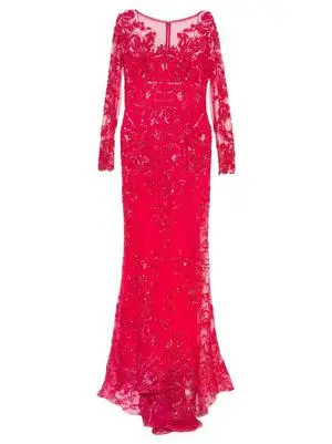 Zuhair Murad Lace-embellished Fishtail Gown - Pink