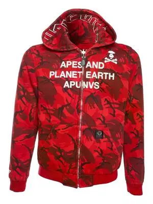 A BATHING APE Camouflage-print Reversible Jacket - Red