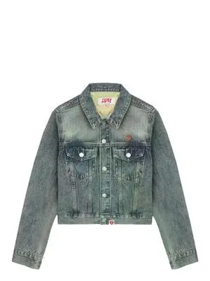 APEE™ BY *A BATHING APE® Logo-embossed Denim Jacket - Blue