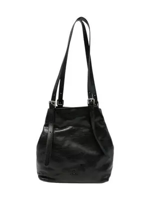 AUTENTICA 504 Galatea Pebbled-leather Shoulder Bag - Black