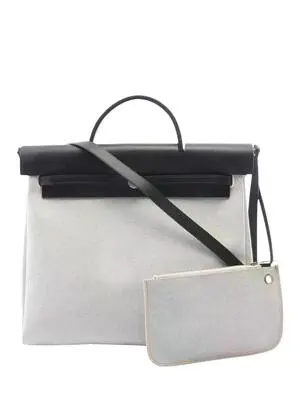 Hermès 2024 Toile Herbag 39 Satchel Neutrals