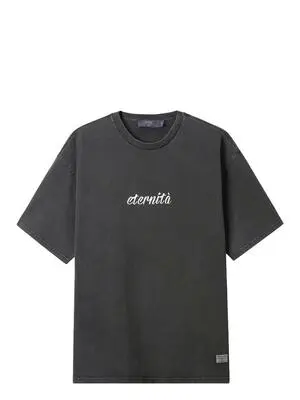 AFTERMATHS Slogan-print T-shirt - Black