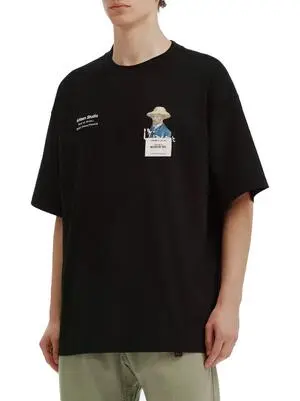 MUSIUM DIV. Graphic-print Crew-neck T-shirt - Black