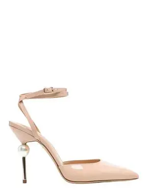 CAMILLA GABRIELI Vittoria 105 Faux-pearl Leather Pumps - Neutrals