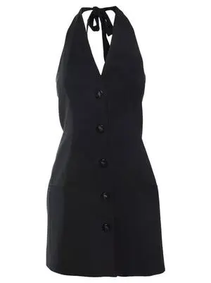 Attico Isabel Halter-neck Mini Dress - Black