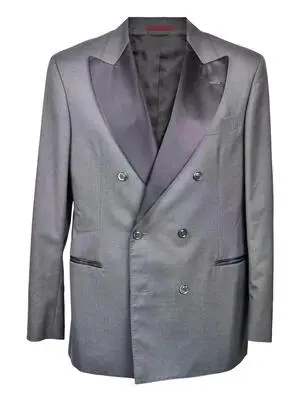 Brunello Cucinelli Double-breasted Peak-lapel Blazer - Grey