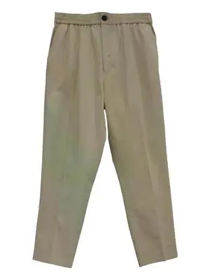 AMI Paris Tapered Cotton Trousers - Neutrals