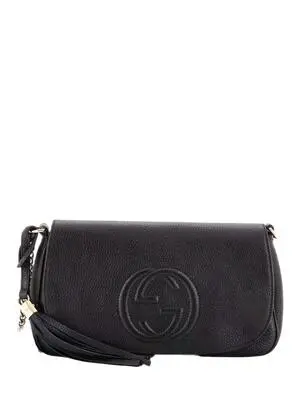 Gucci Soho Chain Leather Medium Cross Body Bag - Black