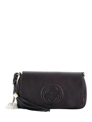 Gucci Soho Chain Leather Medium Cross Body Bag - Black