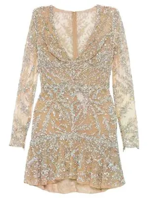 Zuhair Murad Sequin-embellished Tulle Dress - Neutrals